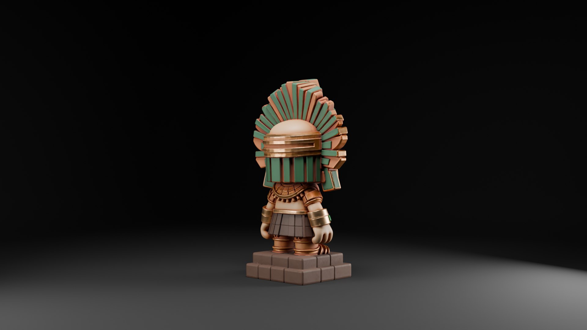 3D Mini Aztec King Stylized 3D Character Model - TurboSquid 2421559
