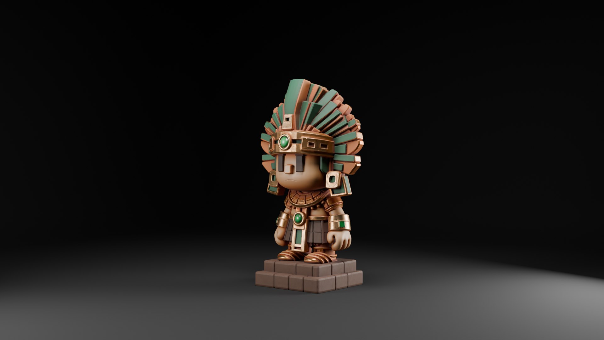 3D Mini Aztec King Stylized 3D Character Model - TurboSquid 2421559