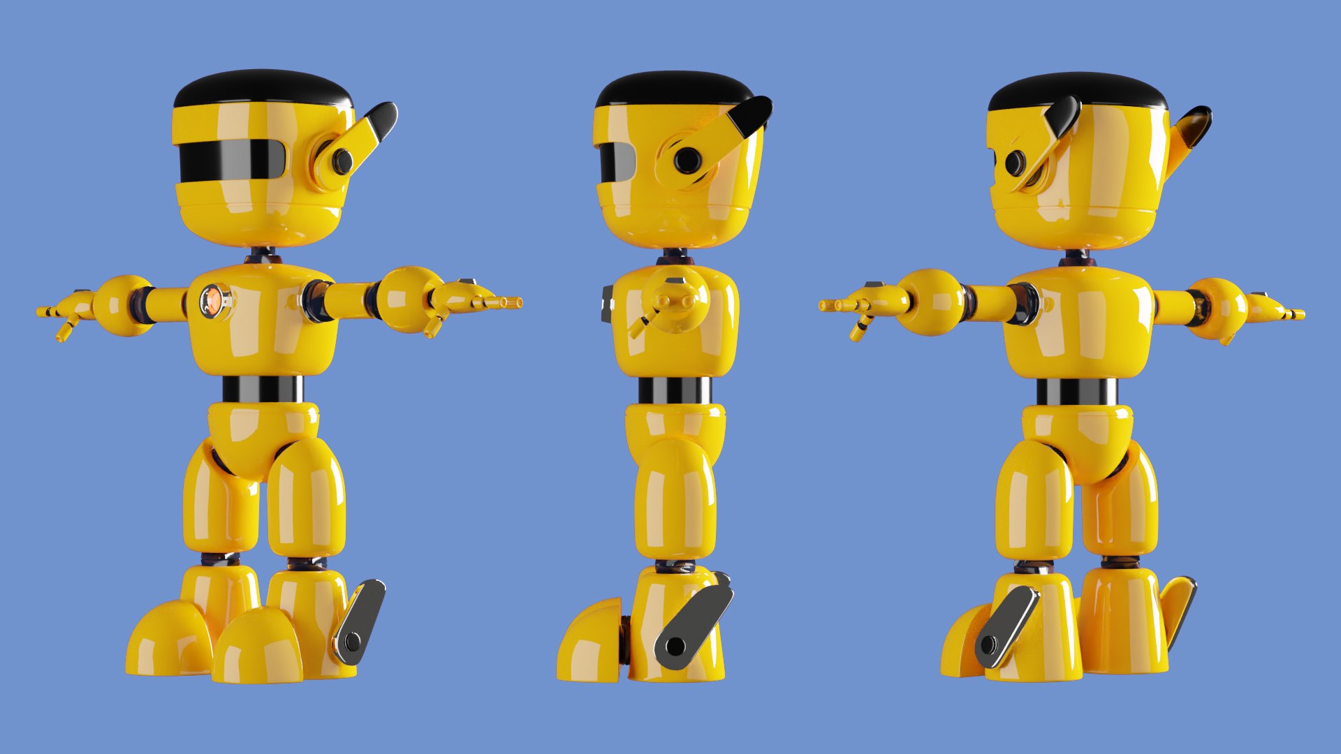 Simple Cute Cartoon Robot Character 3d Model Model - TurboSquid 1740498