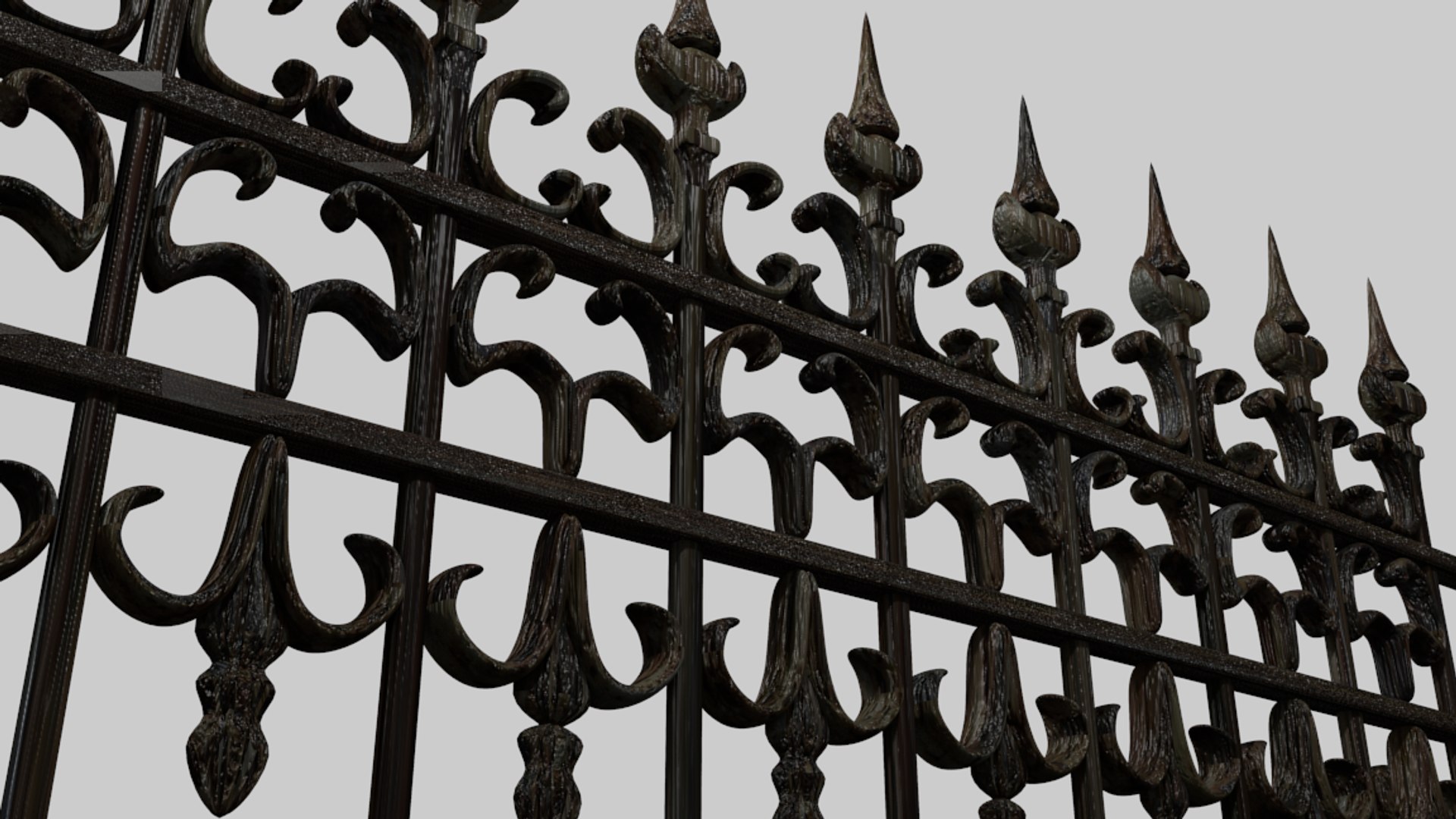 3D Old Black Railing Model - TurboSquid 1312957