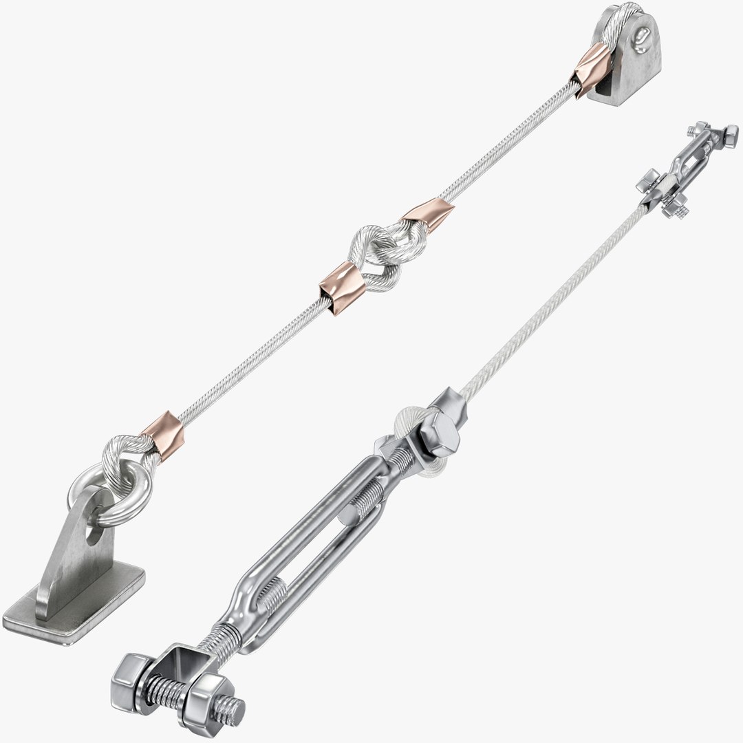 3D Turnbuckles with Steel Wire Ropes Collection V1 model - TurboSquid ...