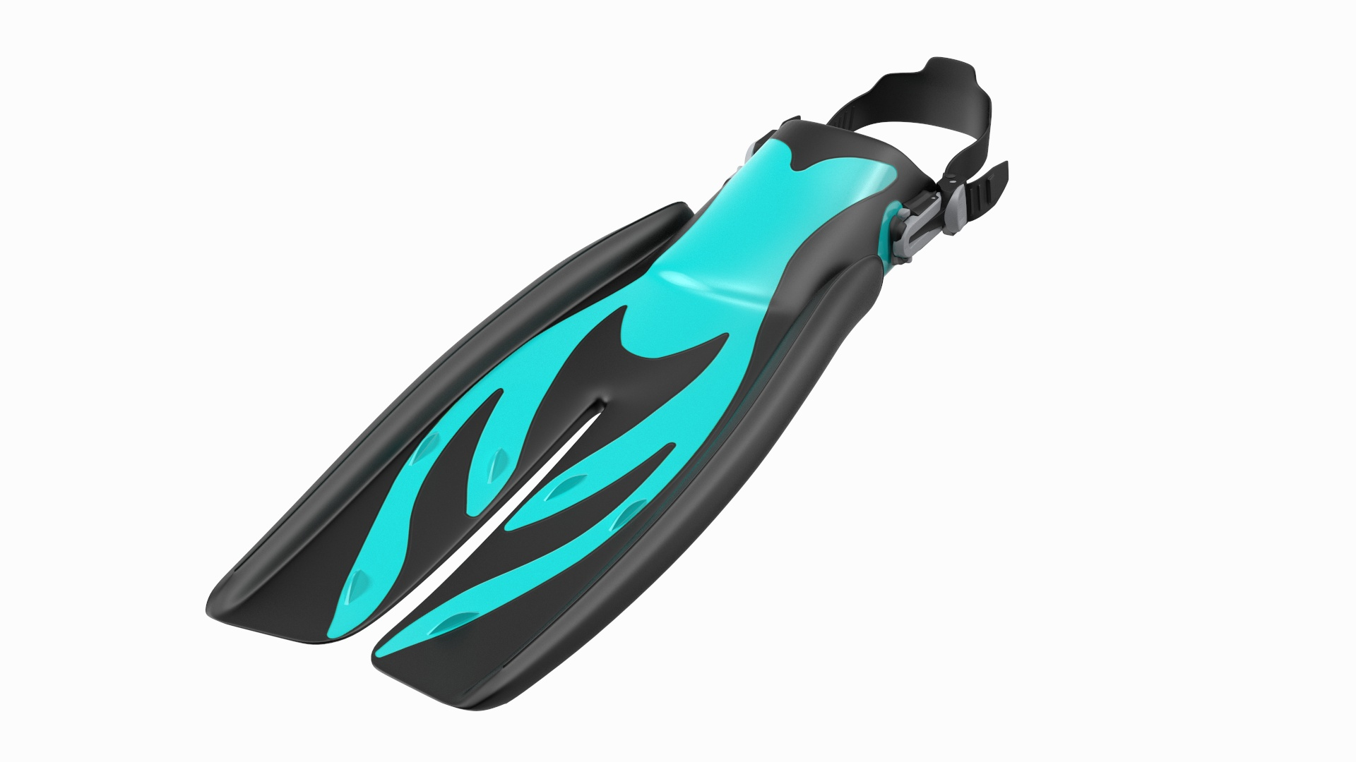 3D Open Heel Split Fin Aqua Color - TurboSquid 2146537