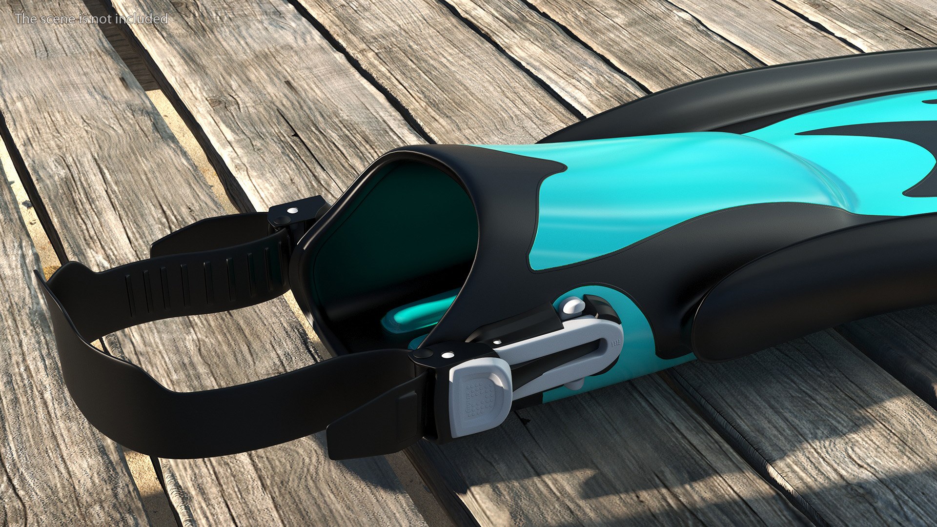 3D Open Heel Split Fin Aqua Color - TurboSquid 2146537