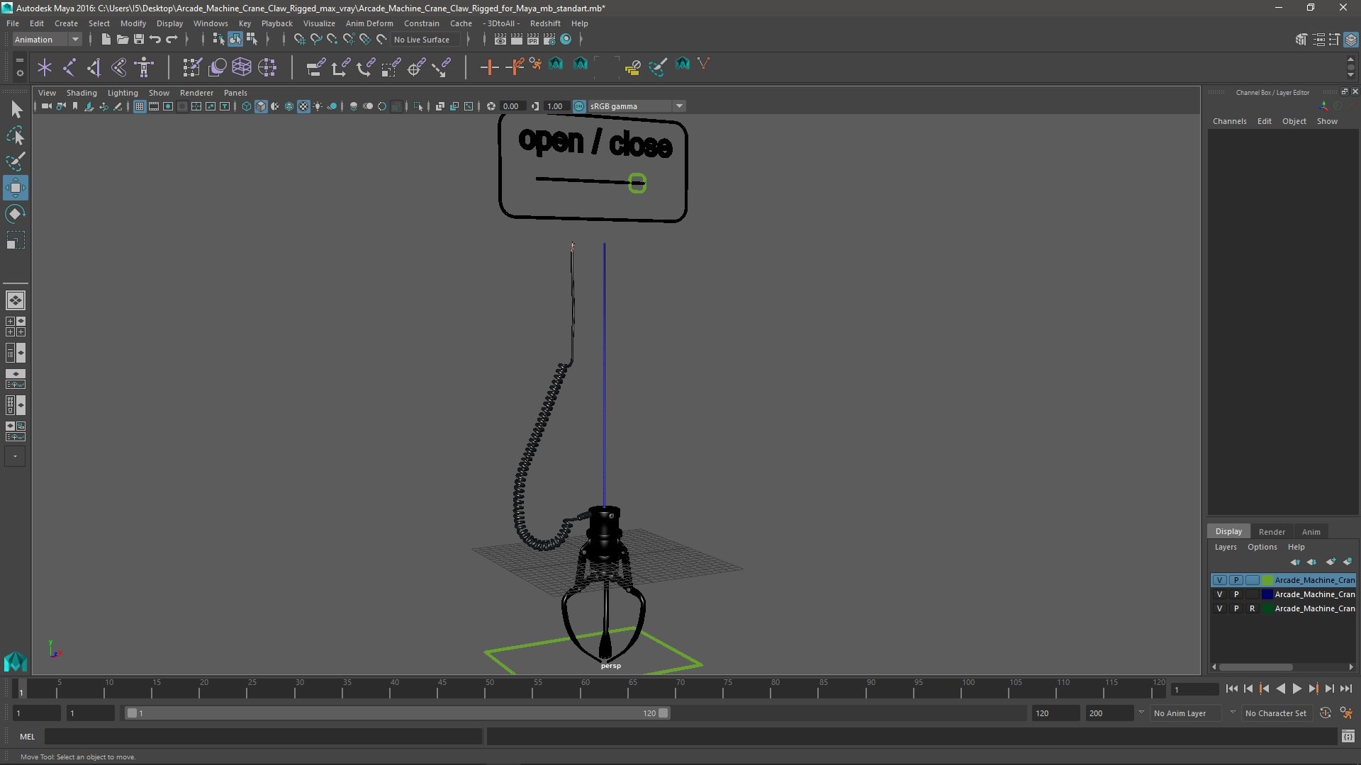 Arcade Machine Crane Claw Rigged for Maya model - TurboSquid 2167710