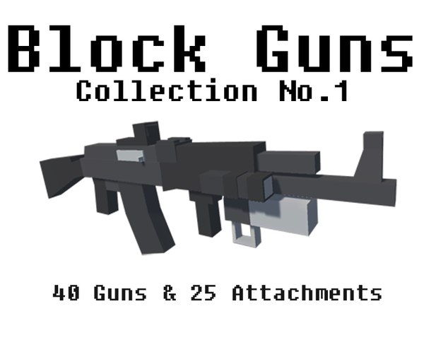 modelo 3d Colección Block Guns w paquete Unity - TurboSquid 1058616