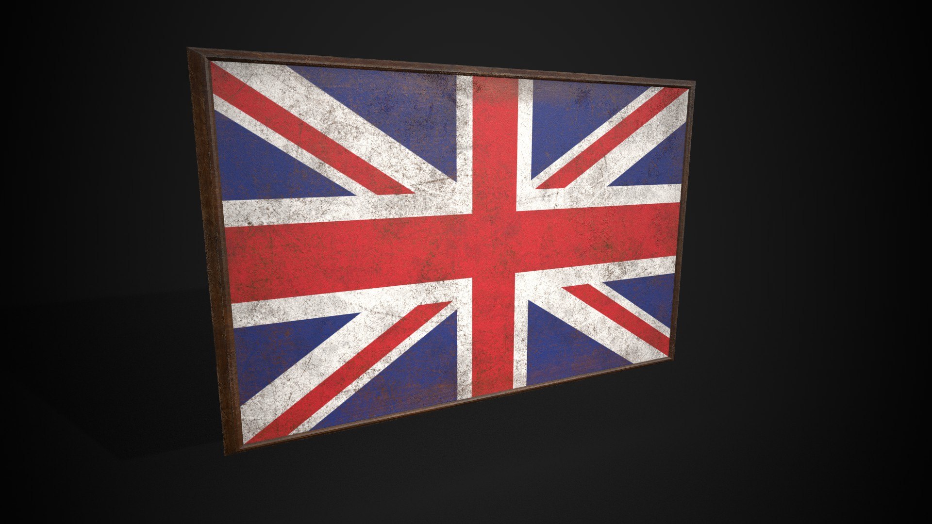 Old Picture Frame With United Kingdom Flag - Game Ready PBR Low-poly 3D ...
