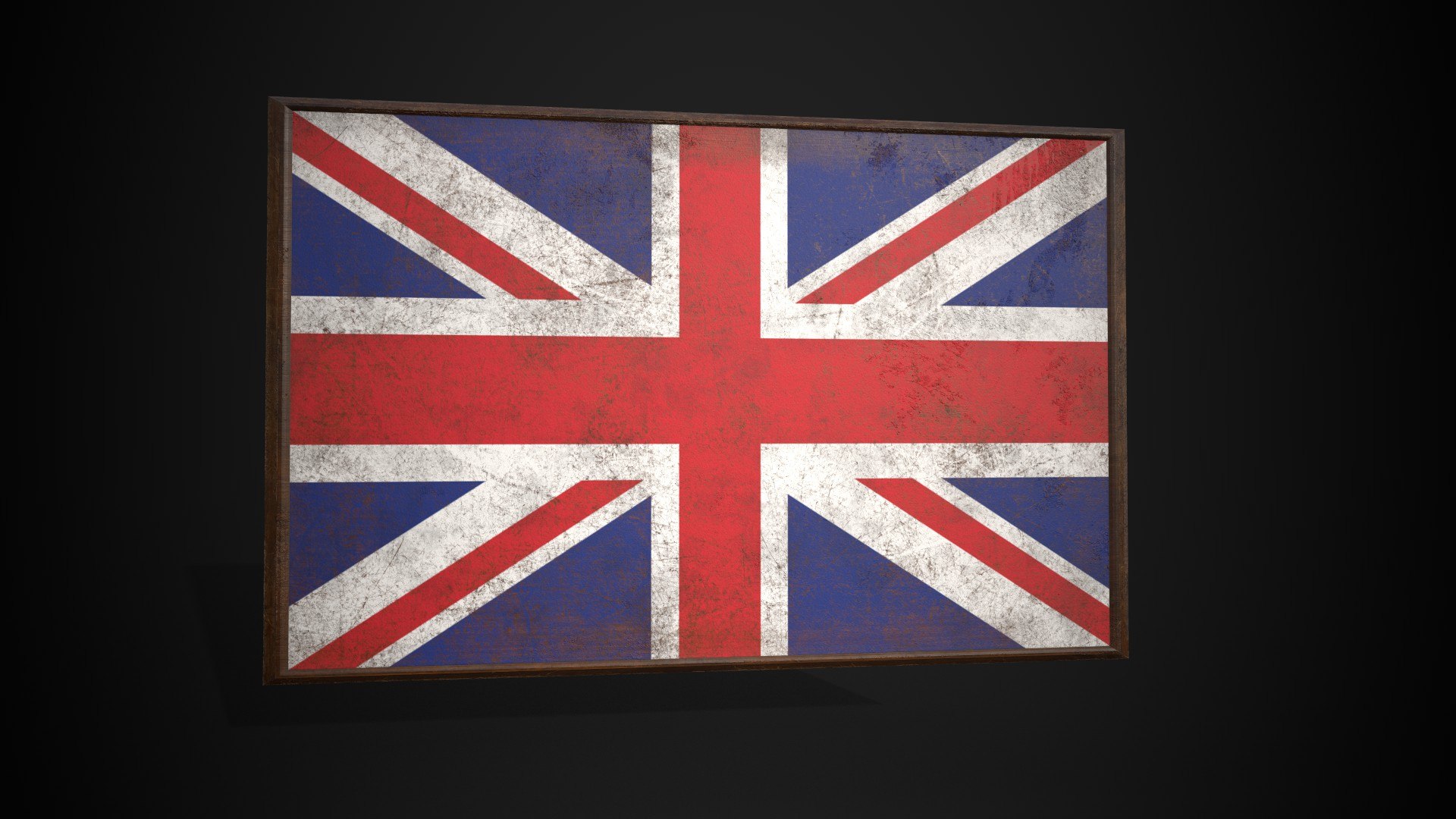Old Picture Frame With United Kingdom Flag - Game Ready PBR Low-poly 3D ...