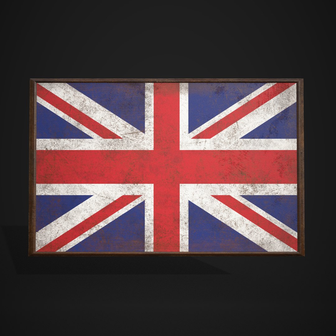 Old Picture Frame With United Kingdom Flag - Game Ready PBR Low-poly 3D ...