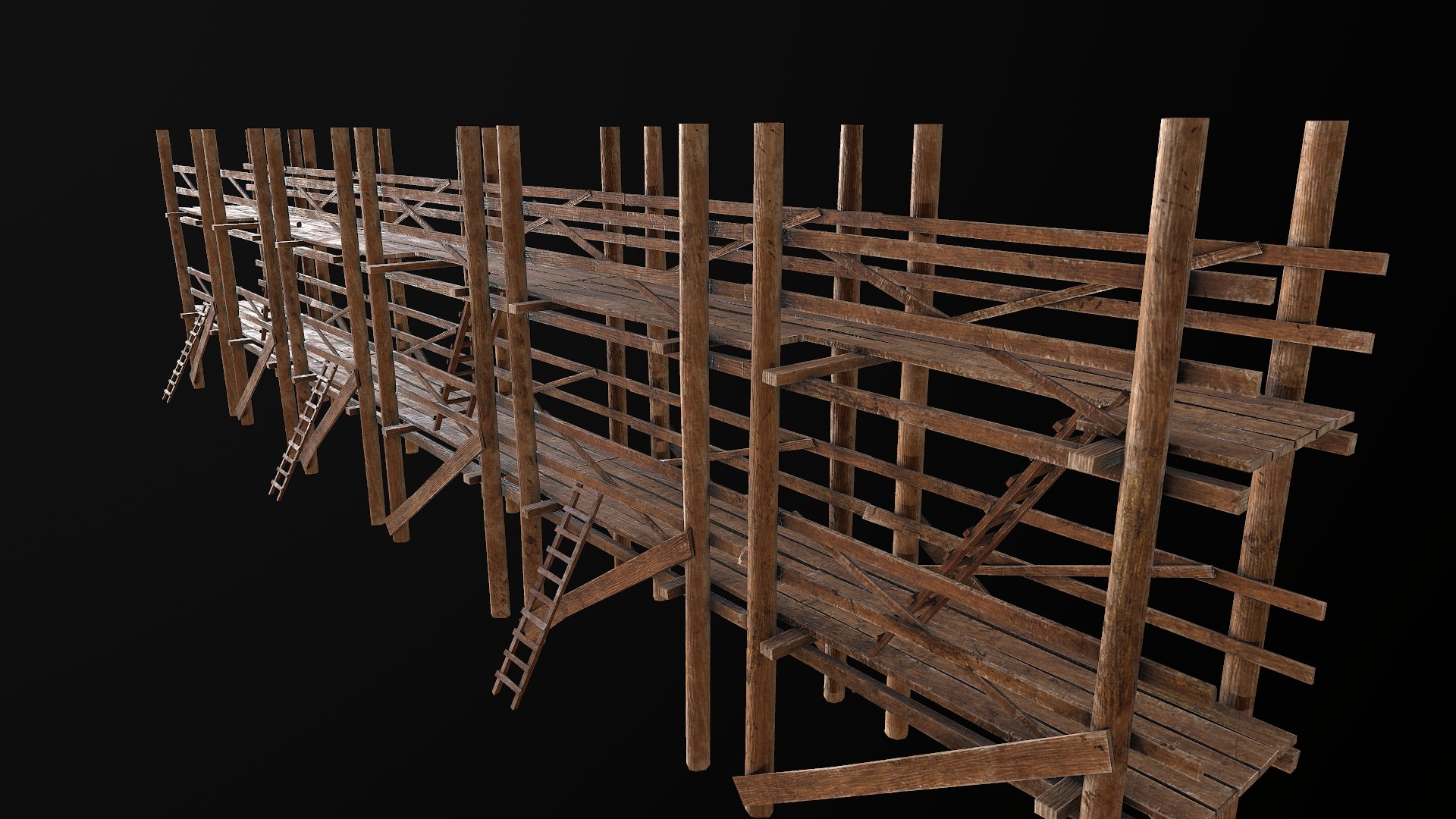 Wooden Scaffolding Model - TurboSquid 1749141