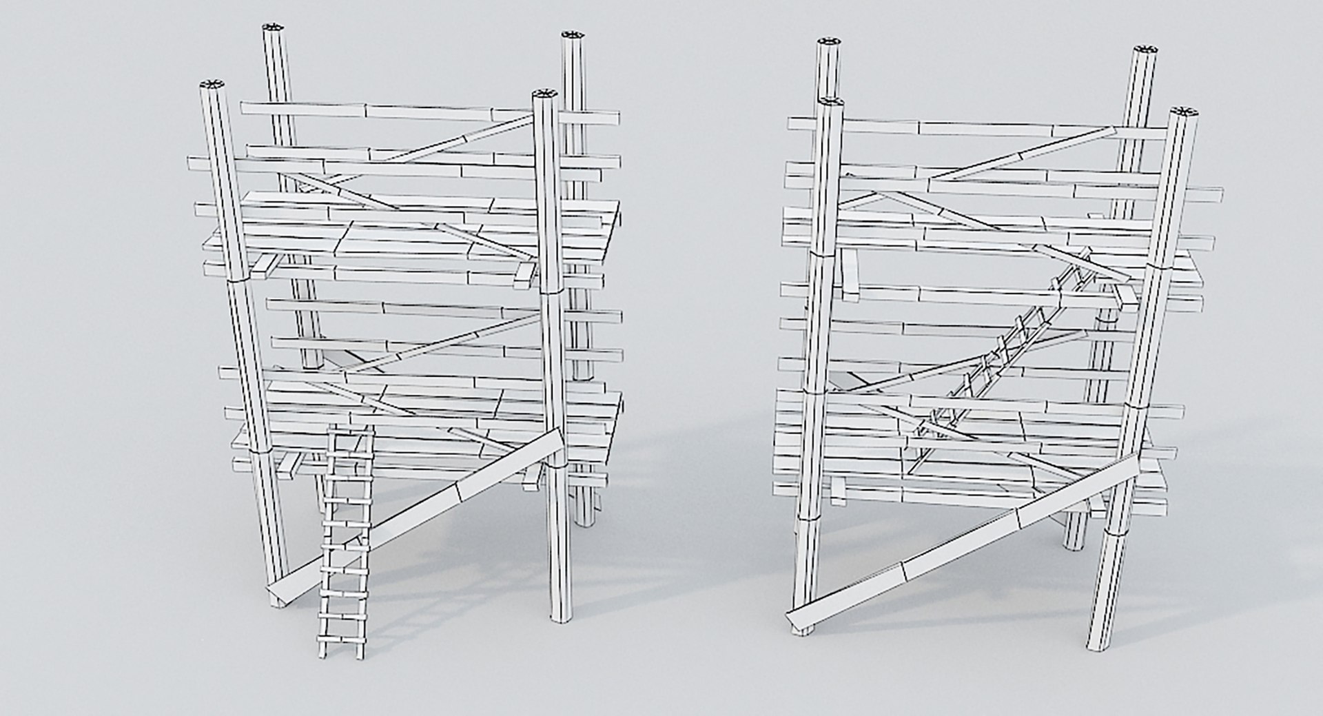 Wooden Scaffolding Model - TurboSquid 1749141