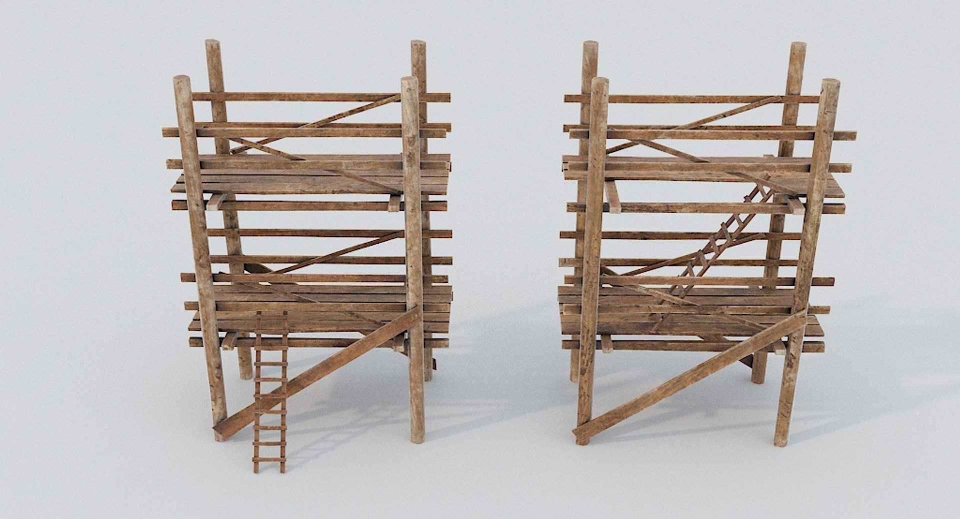 Wooden Scaffolding Model - TurboSquid 1749141