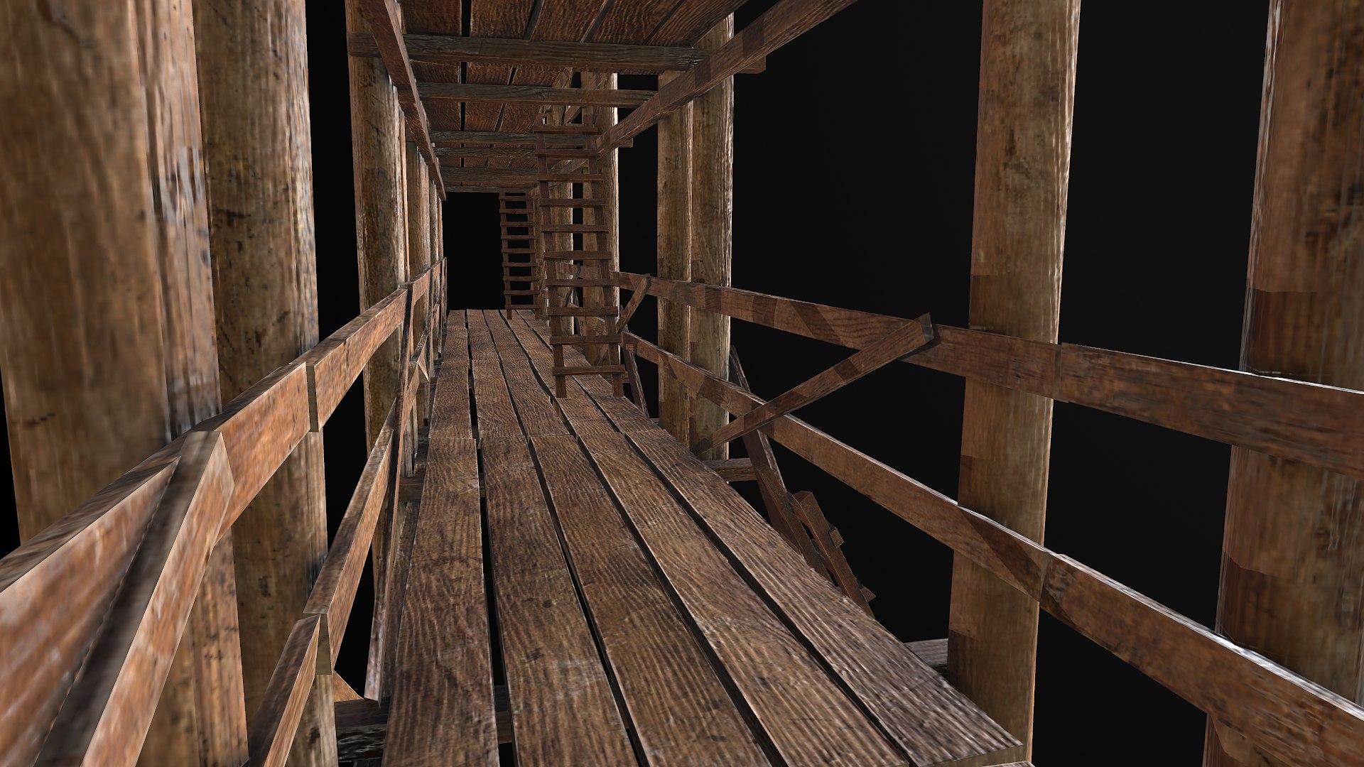 Wooden Scaffolding Model - TurboSquid 1749141