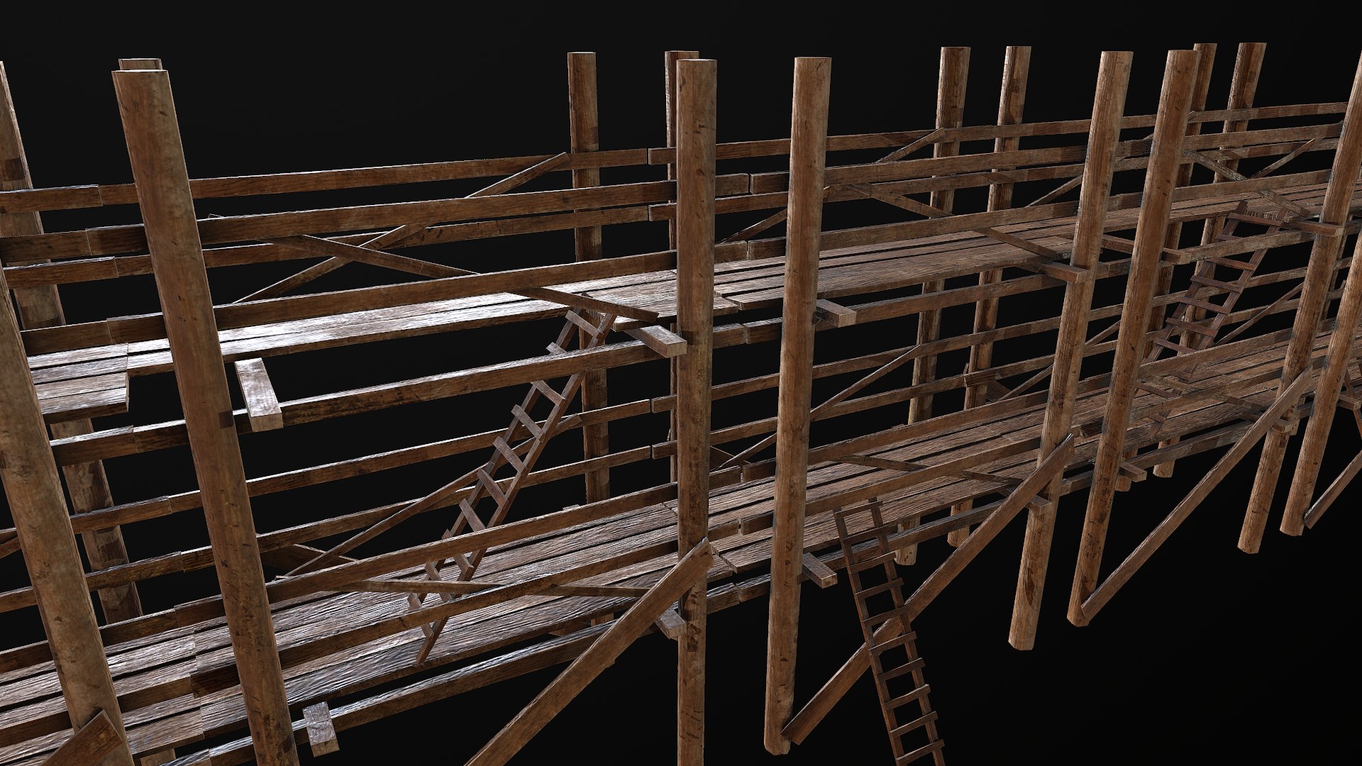 Wooden Scaffolding Model - TurboSquid 1749141