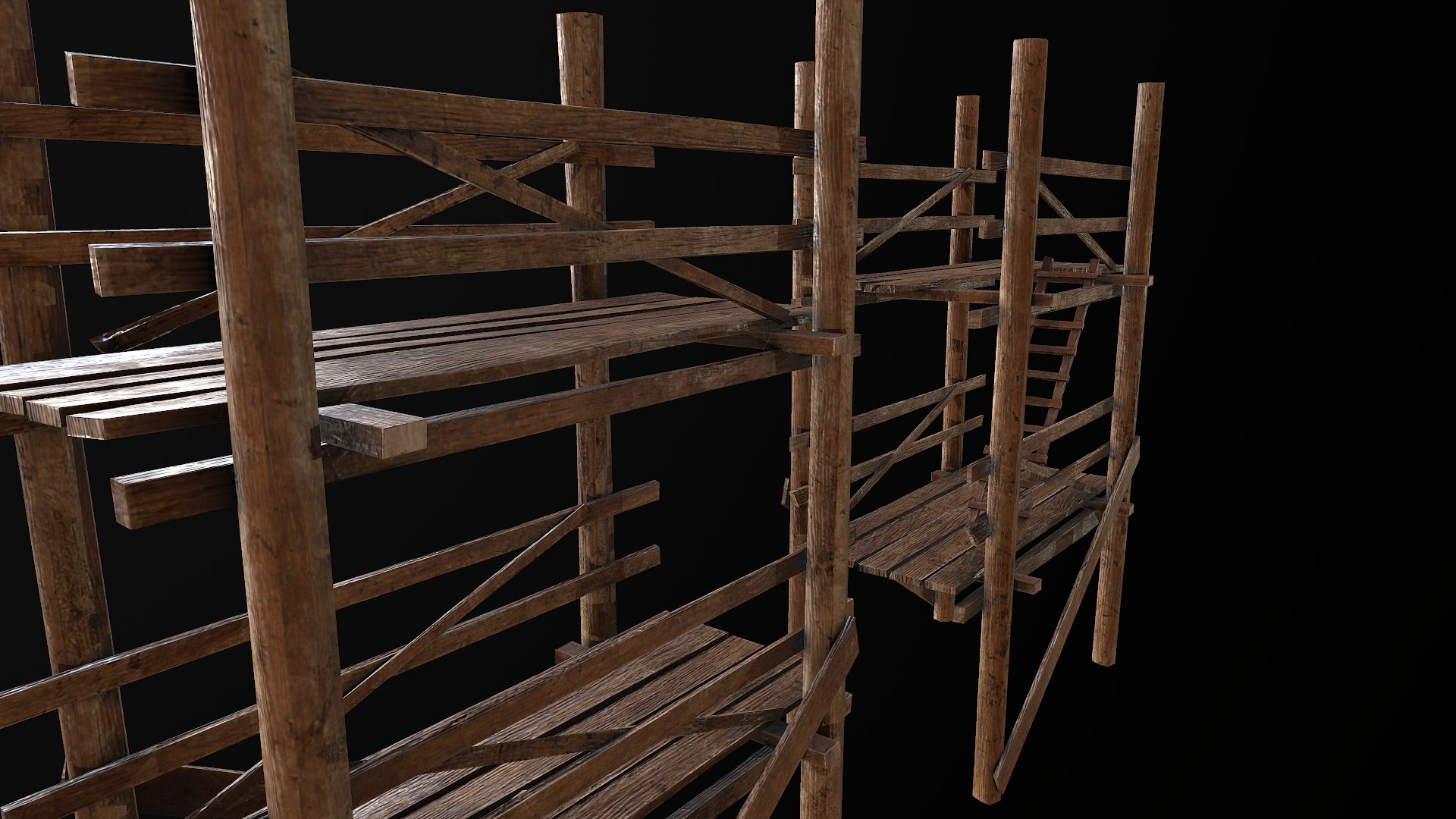 Wooden Scaffolding Model - TurboSquid 1749141