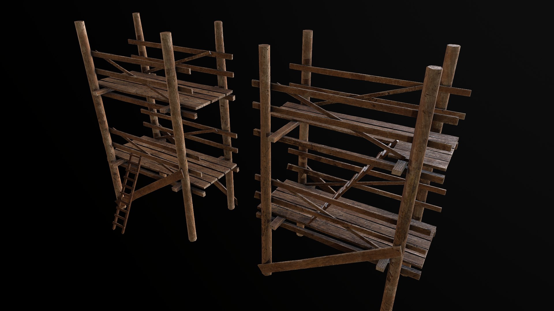 Wooden Scaffolding Model - TurboSquid 1749141