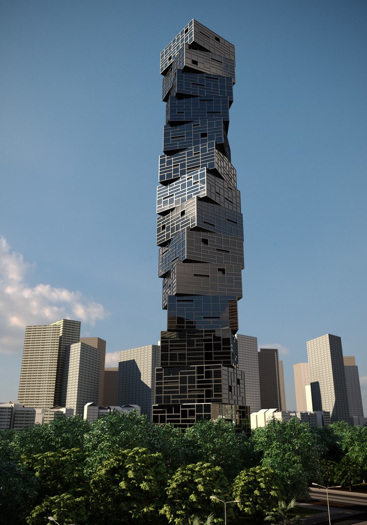 3D model box skyscraper - TurboSquid 1337344