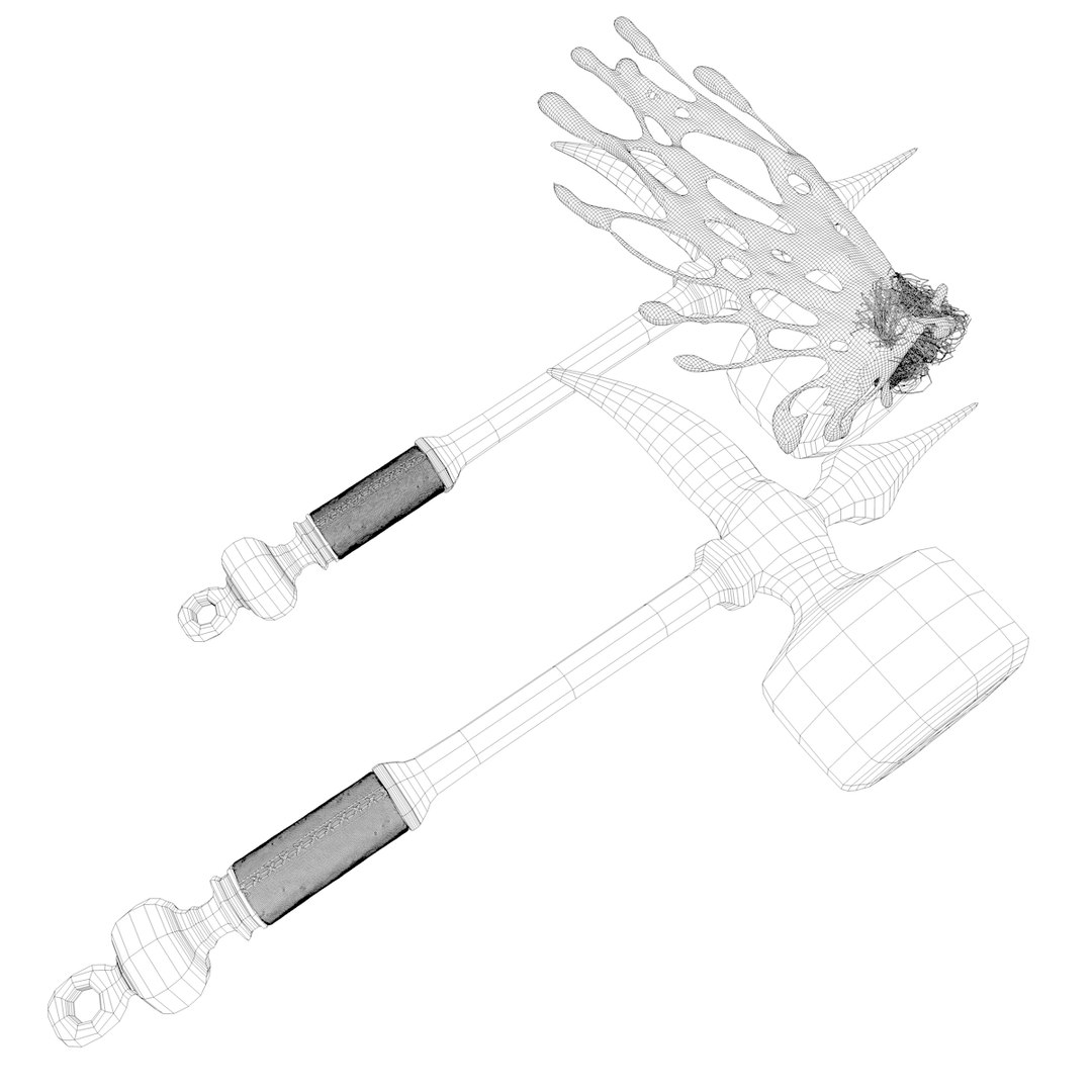 3d model hammer blood