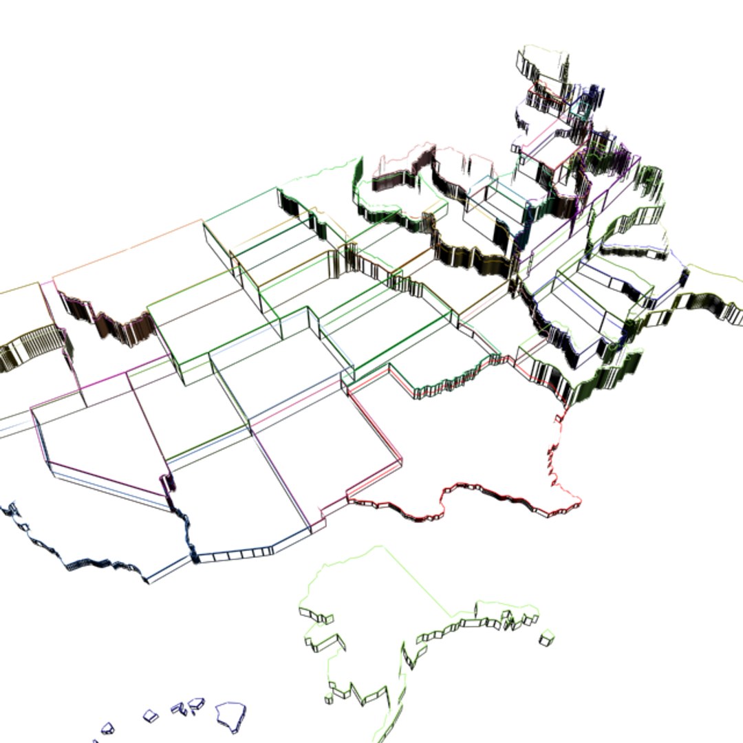 50 states 3d model