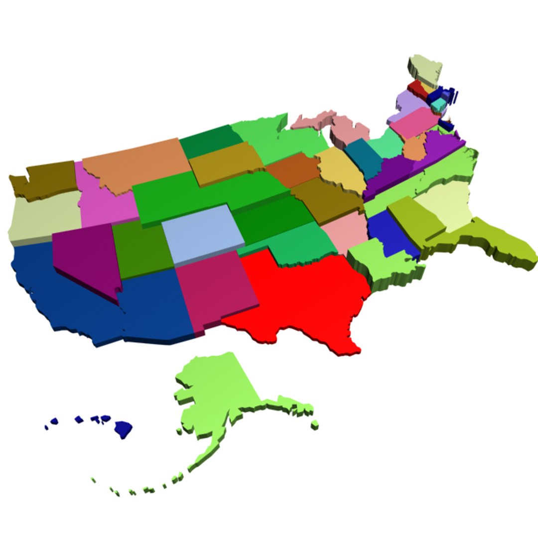 50 states 3d model