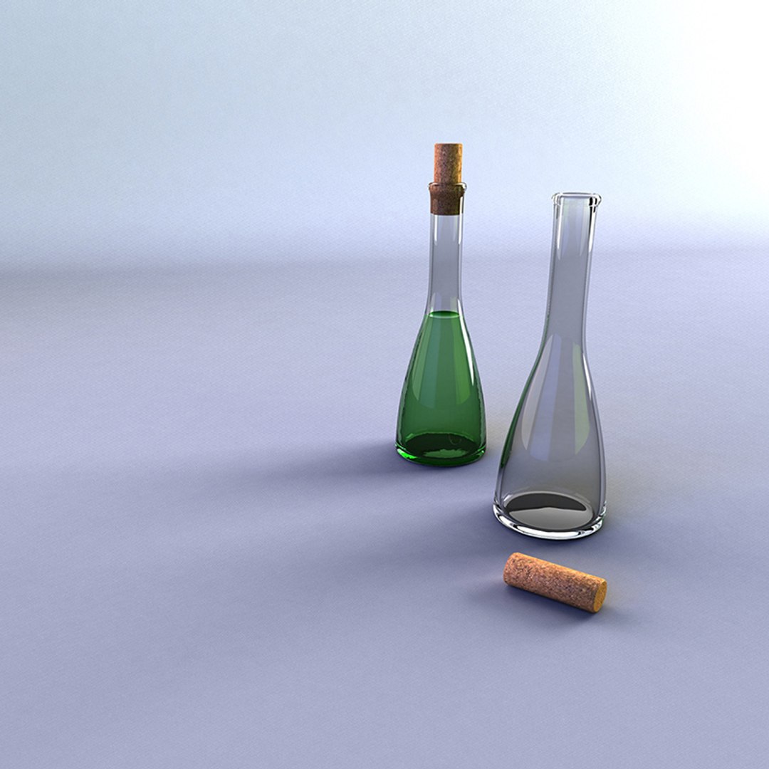 3d Obj Glass Bottle