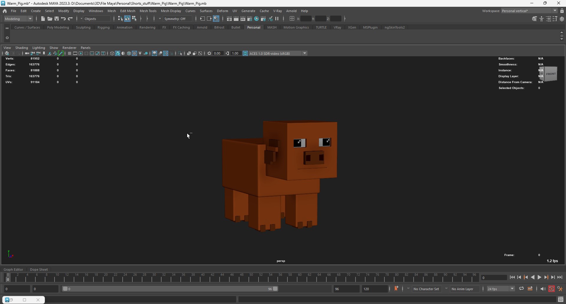 3D Model Minecraft Warm Pig - TurboSquid 2409036