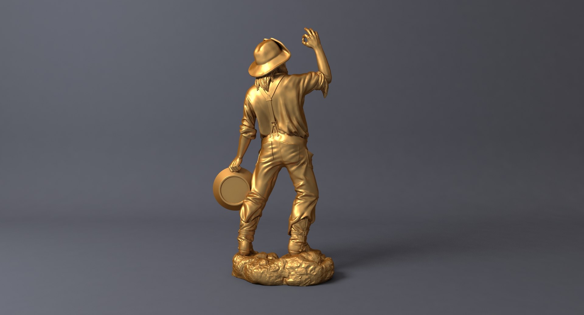 3d Model Gold Digger Figurine