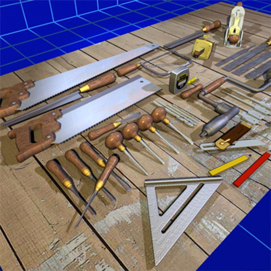 3d Model Wood Working Tool Set