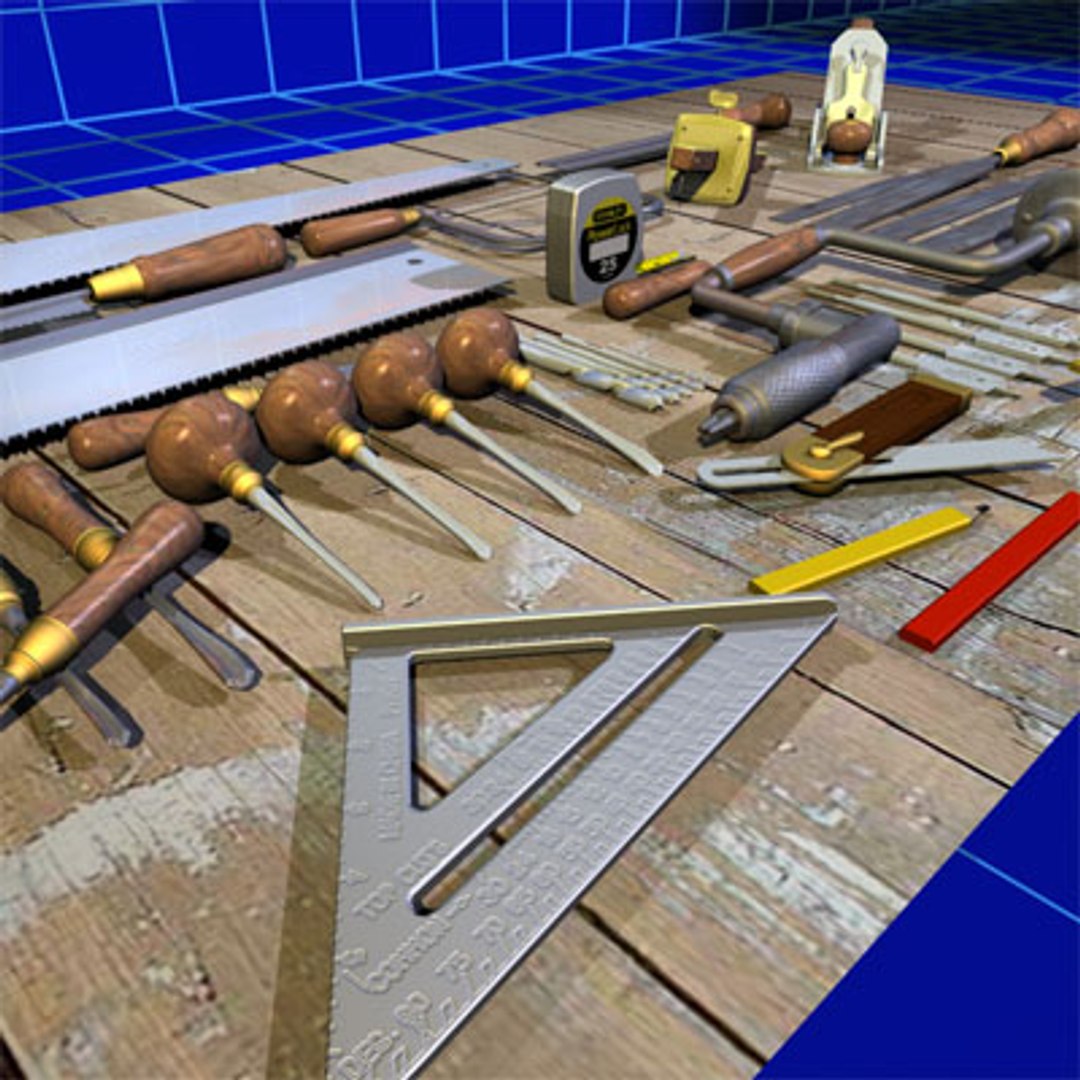 3d Model Wood Working Tool Set