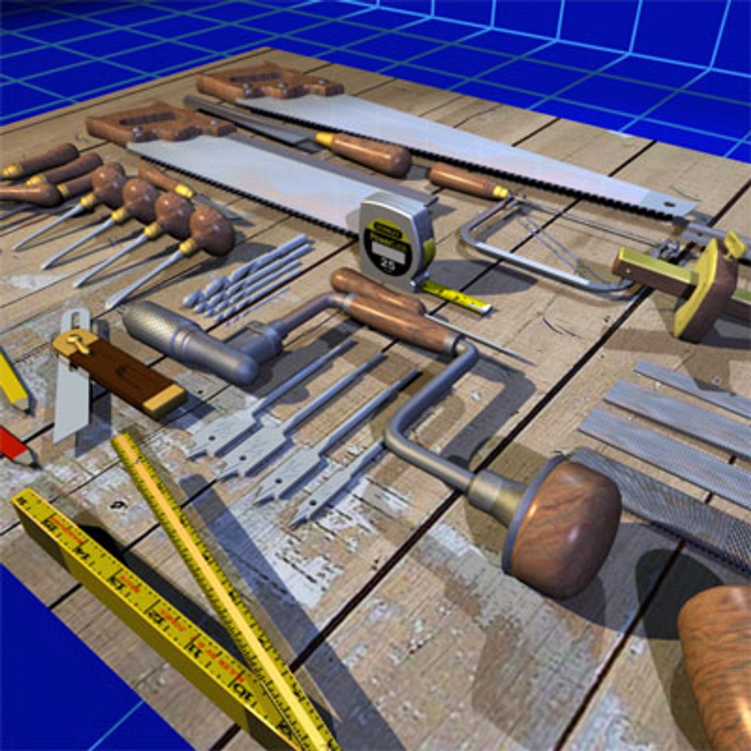 3d Model Wood Working Tool Set