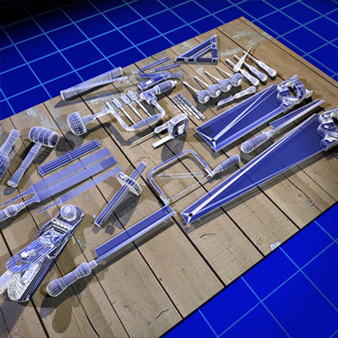 3d Model Wood Working Tool Set