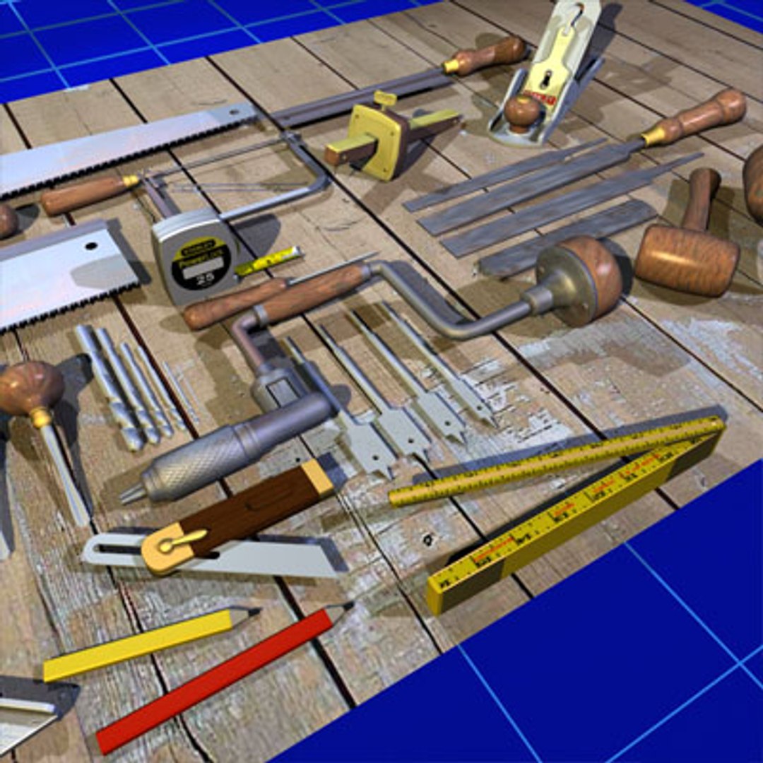 3d Model Wood Working Tool Set