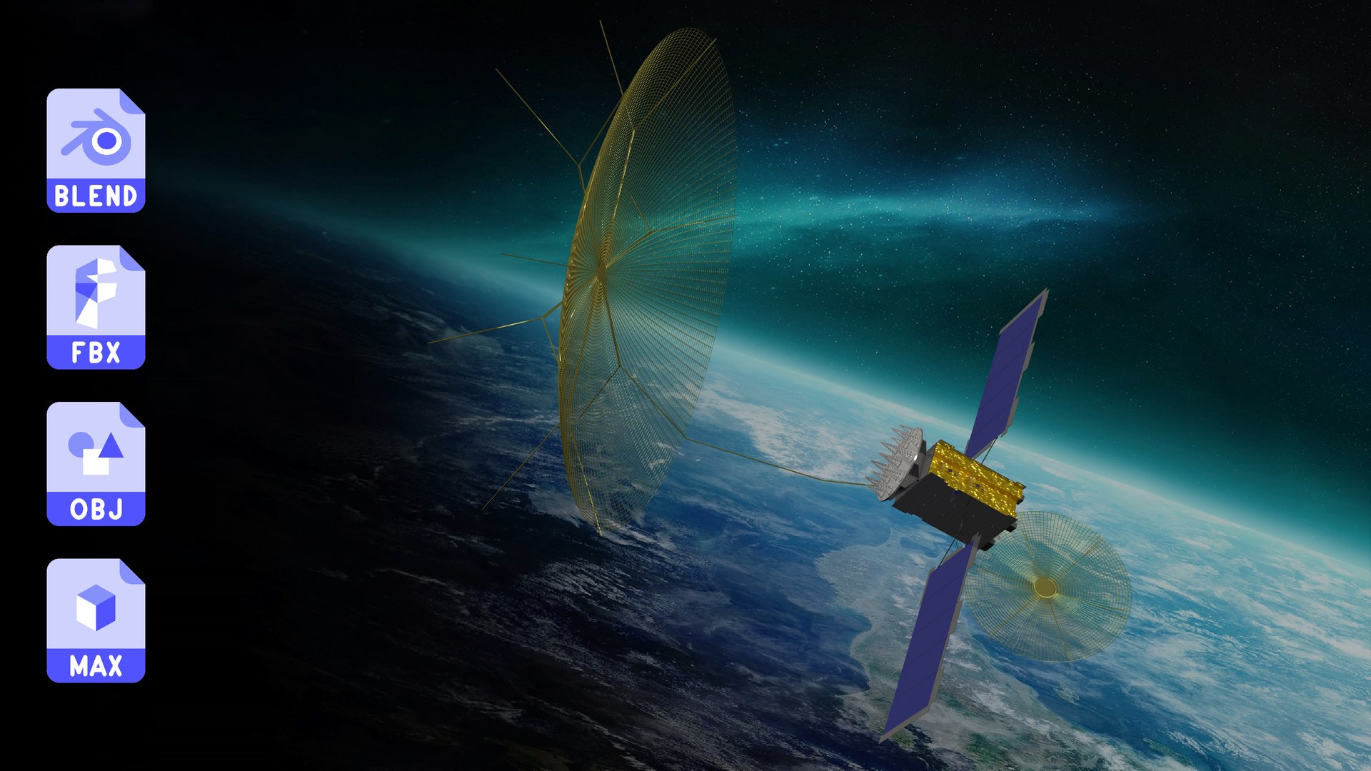 MUOS 1-5 Satellite 3D Model - TurboSquid 1952004