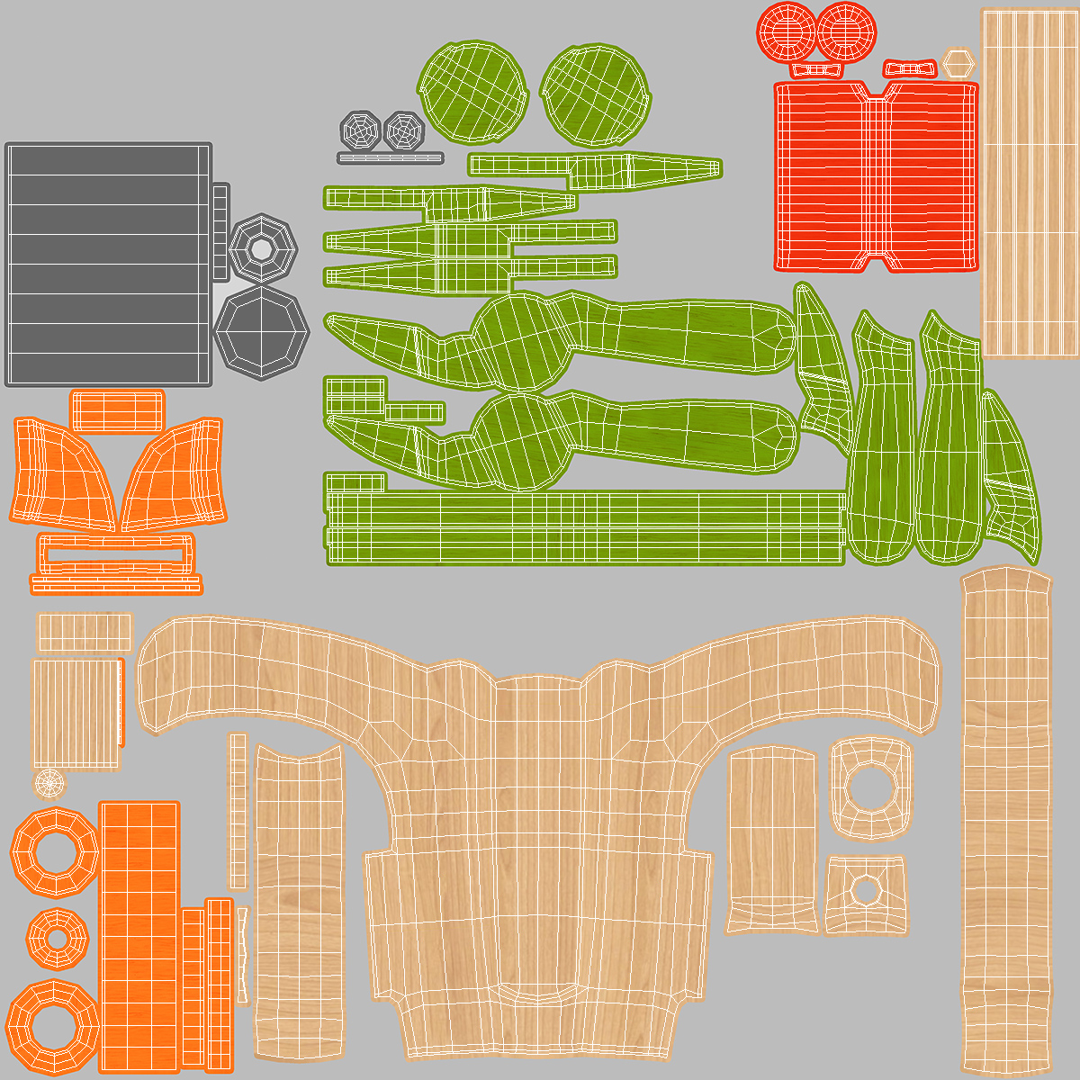 3D Colorful Wooden Tools - TurboSquid 1718400