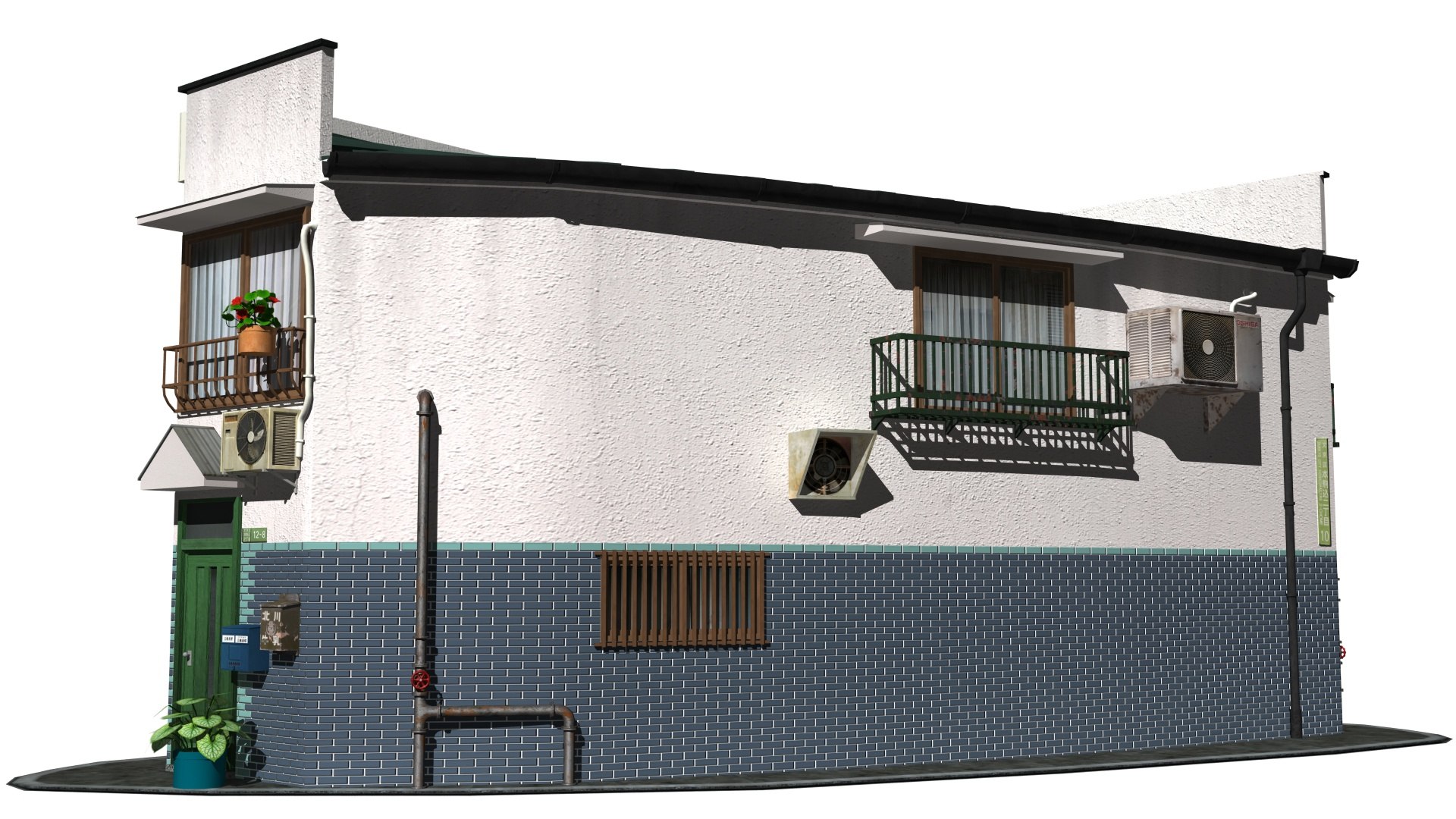3D Japanese Corner Building Shop Model - TurboSquid 1561273