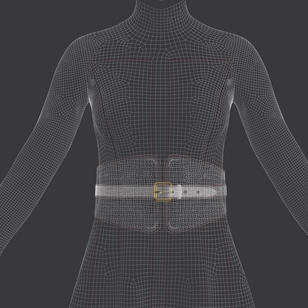 3D Leather And Lace Dress 3D Model - TurboSquid 2236422