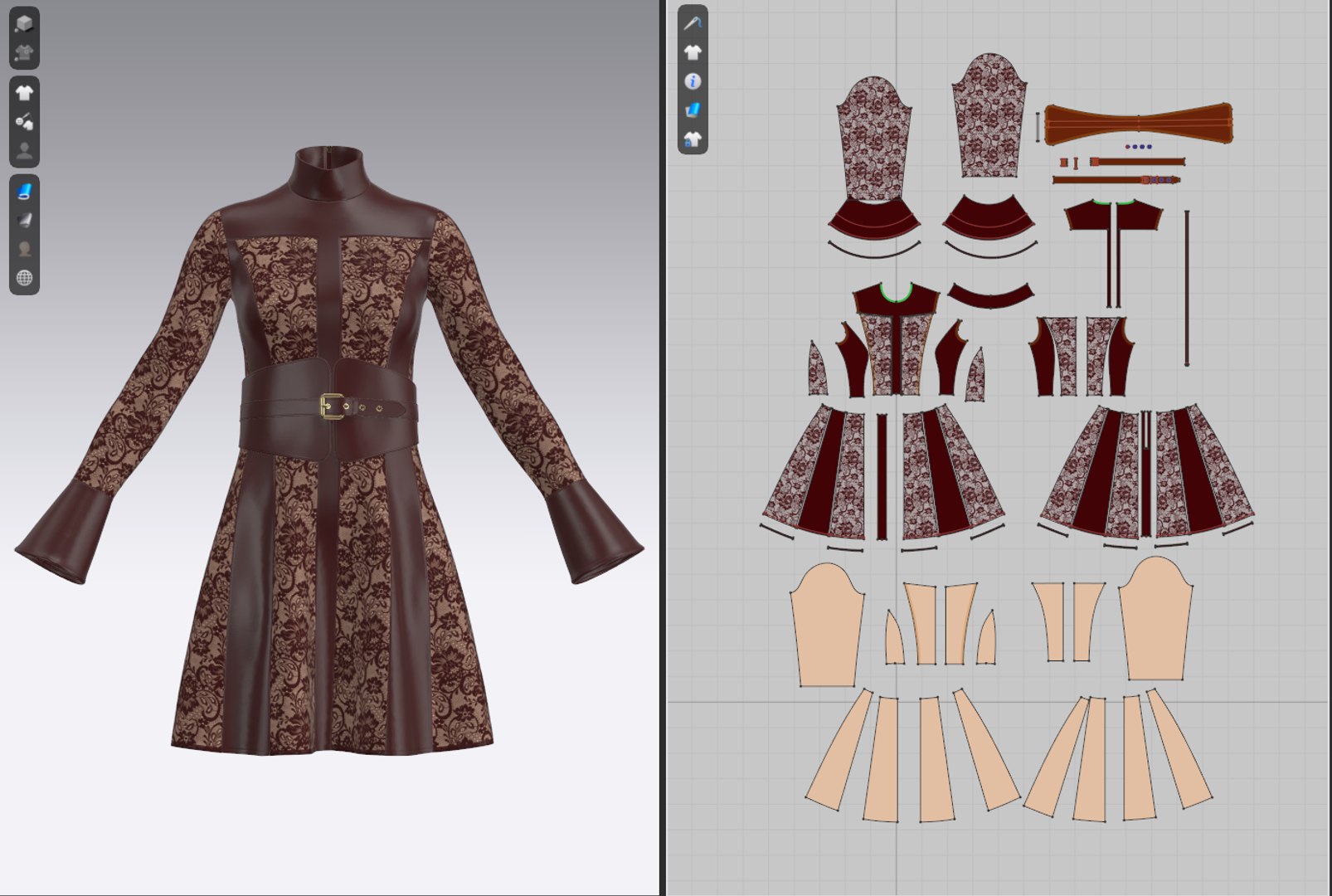 3D Leather And Lace Dress 3D Model - TurboSquid 2236422