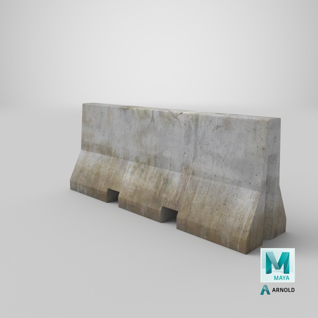 Concrete Traffic Barrier 03 3D Model - TurboSquid 2069956