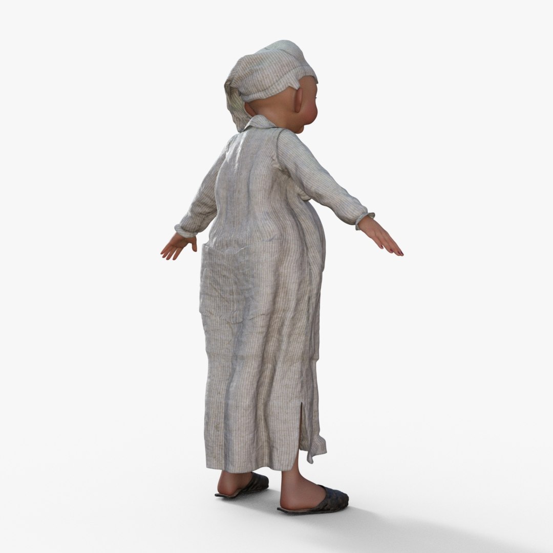 Cartoon Women in Nightgown 3D model - TurboSquid 2146567