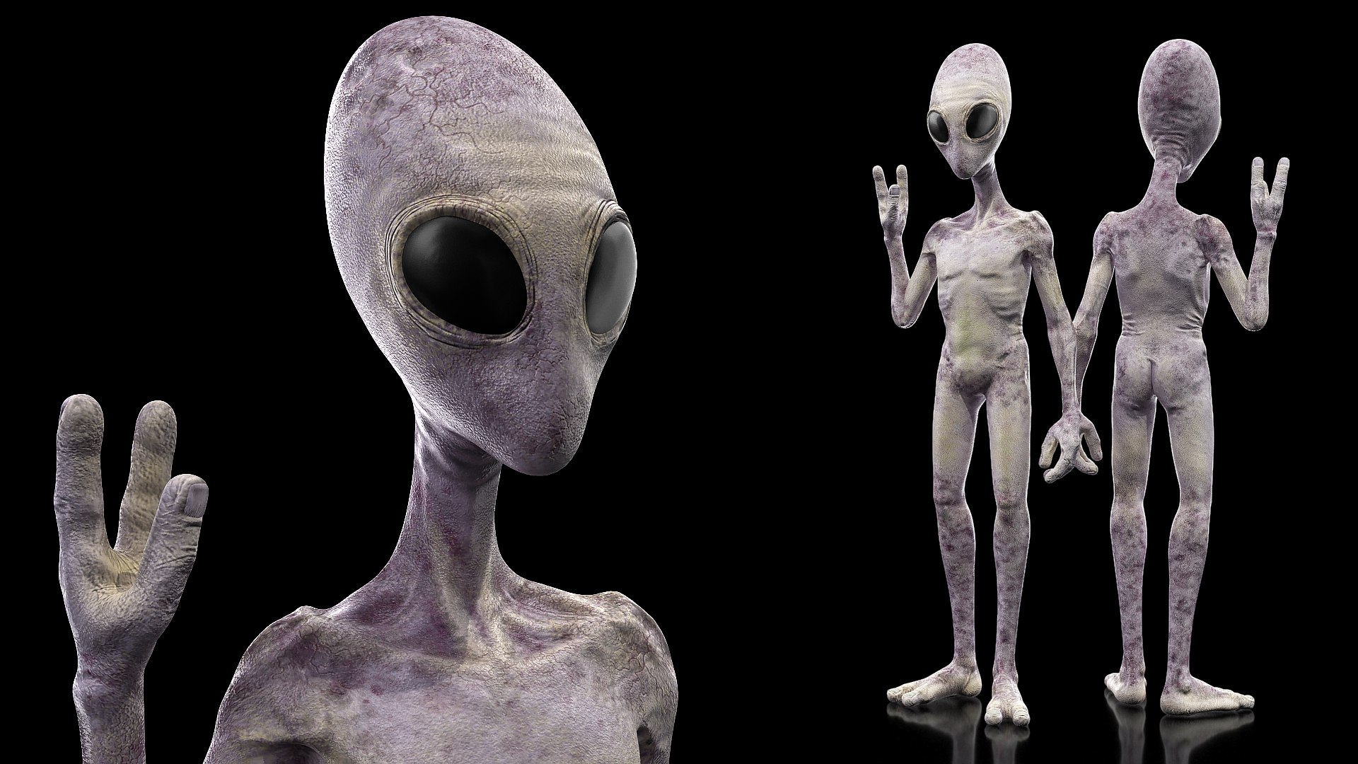 3D Humanoid Alien Greeting Pose - TurboSquid 1627777