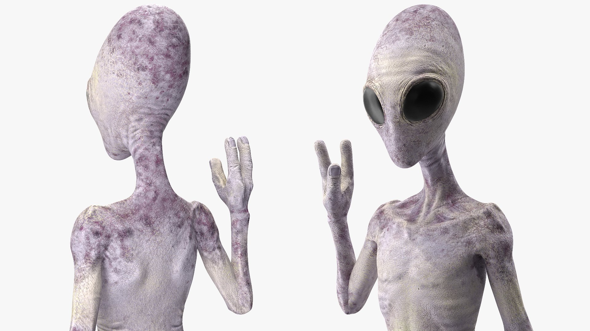 3D Humanoid Alien Greeting Pose - TurboSquid 1627777