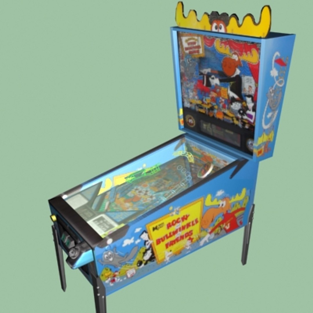 Arcade Pinball Machine Bullwinkle 3d Max