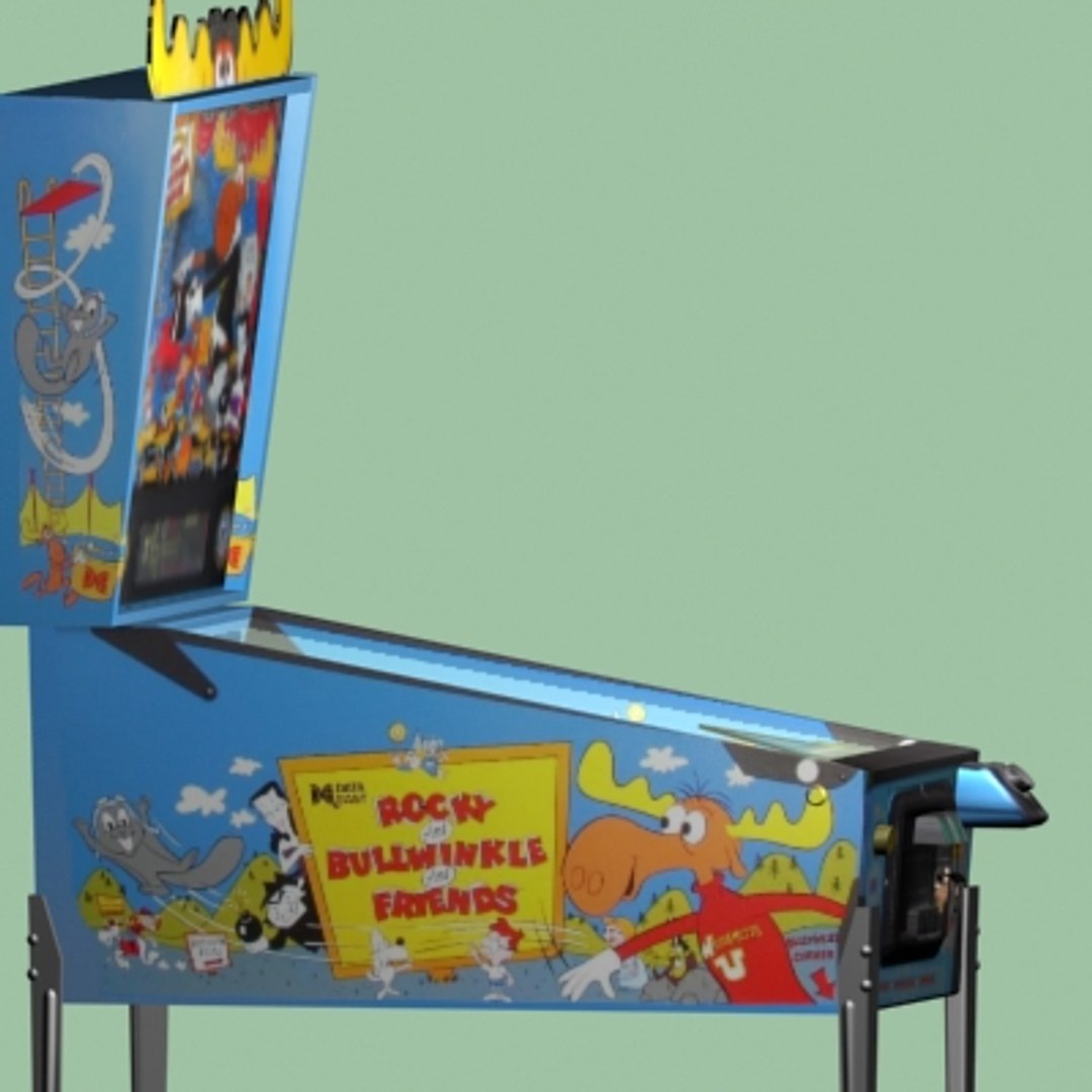 Arcade Pinball Machine Bullwinkle 3d Max