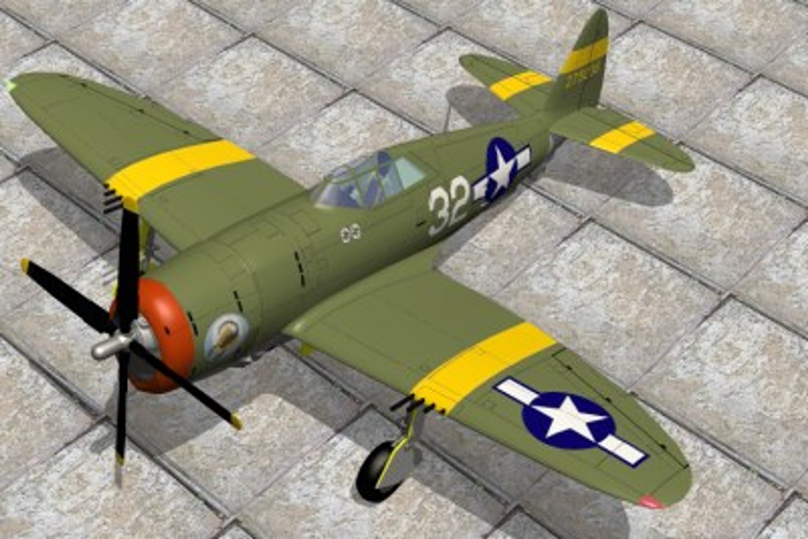 Fighters P47d P47 Razorback 3d Model