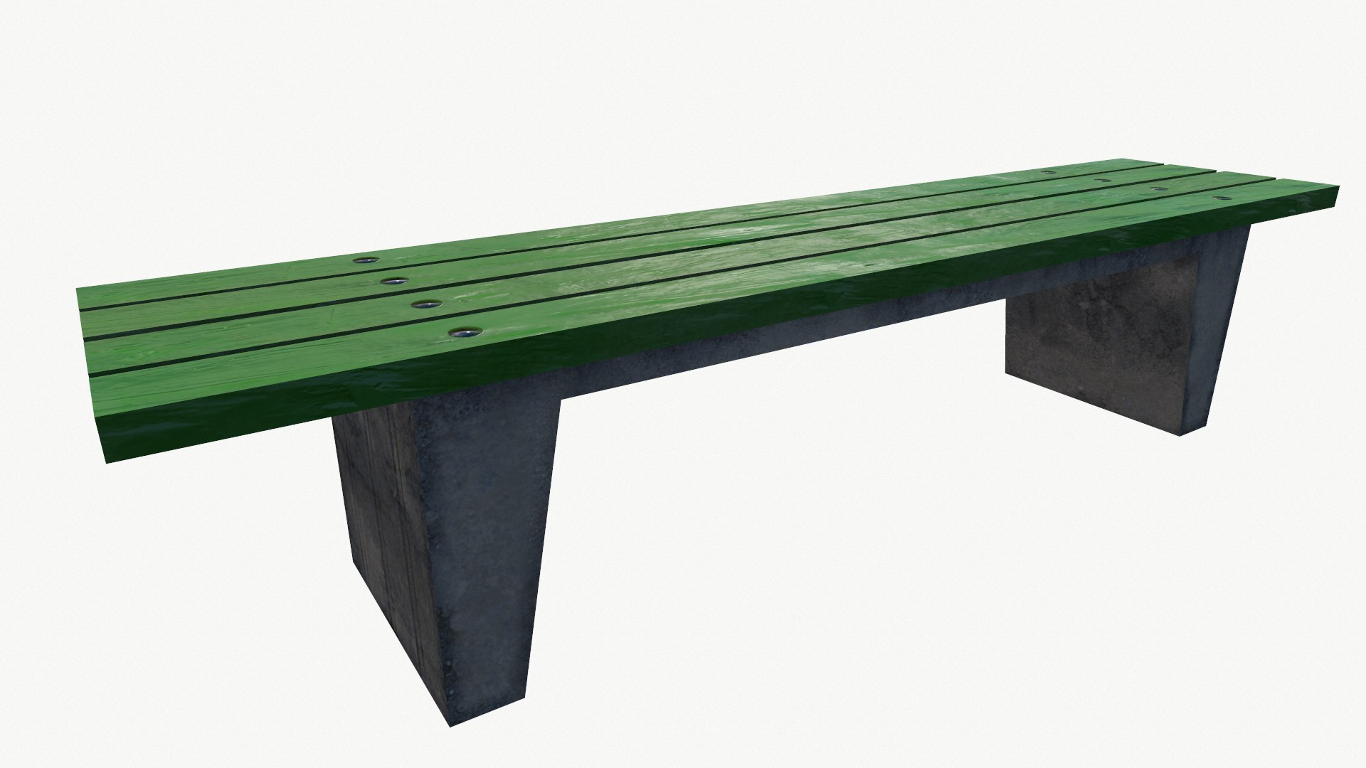 3d Low-poly Yard Bench Pbr