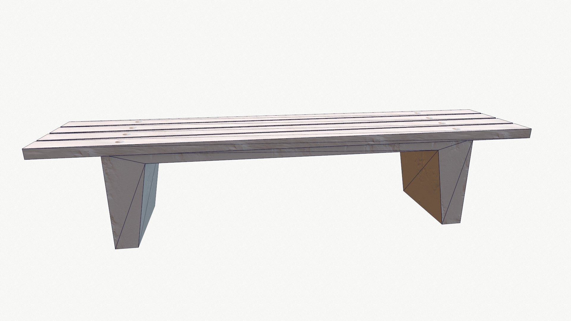 3d low-poly yard bench pbr