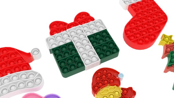 3D Christmas Pop It Fidget Toys Set model - TurboSquid 1811578