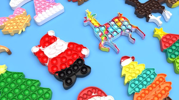 3D Christmas Pop It Fidget Toys Set model - TurboSquid 1811578