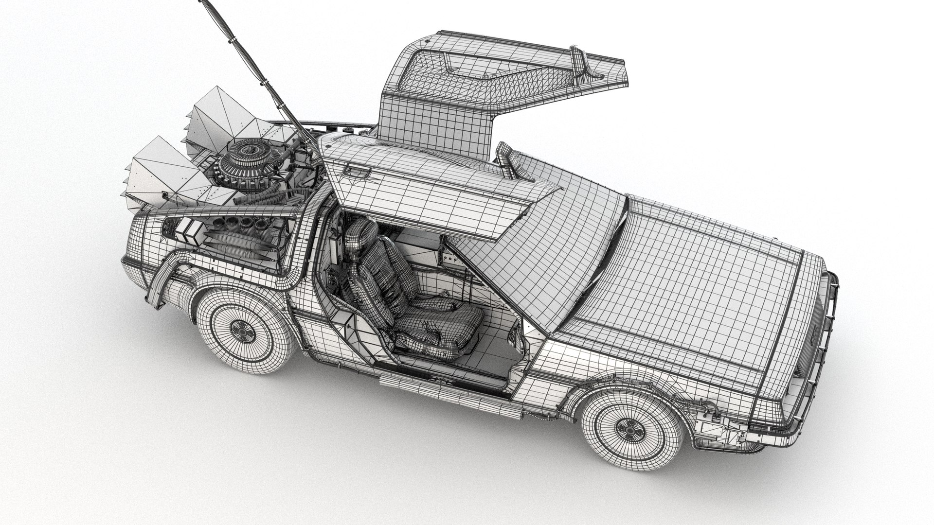 DeLorean Time Machine From Back To The Future I 3D Model - TurboSquid ...