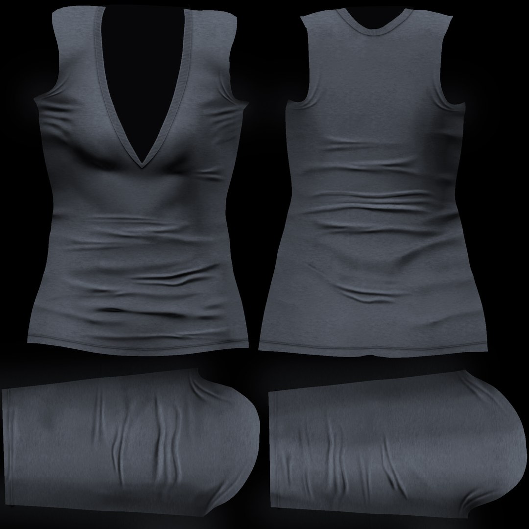 Womens Deep Cleavage Long Sleeved Top 3D Model - TurboSquid 1962672