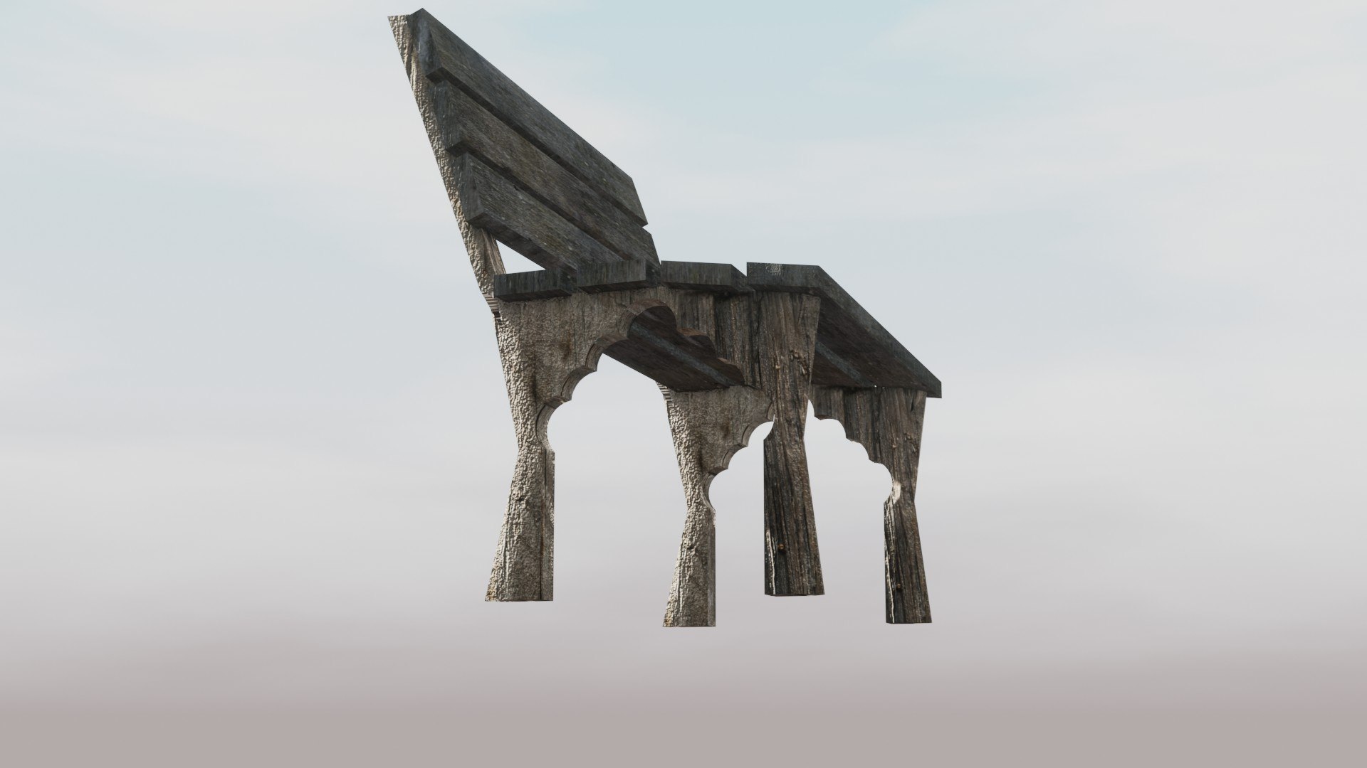 Realistic Low Poly Wooden Bench 3D Asset Outdoor Environments 3D Model ...